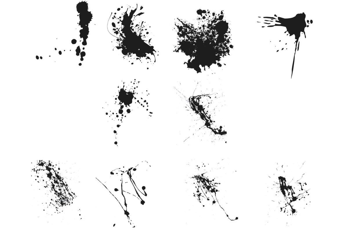 Splash Splatter Marks Set 1 Procreat, a Brush Add-On by Disasterology Ink