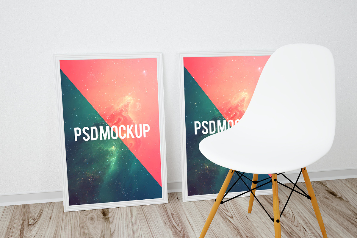 Double frame poster mockup, a Print Template by Graphictwister