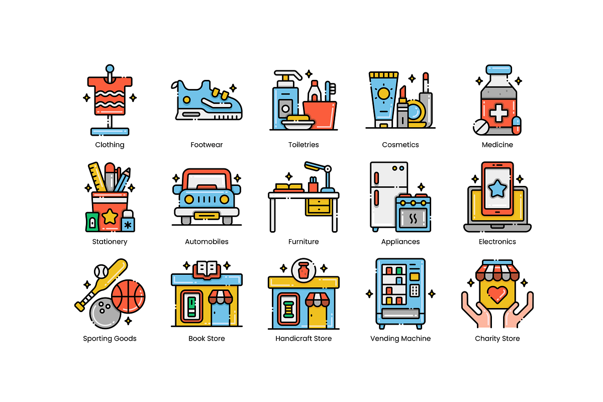 85 Retail and Shopping Icons, an Icon by Flat Icons