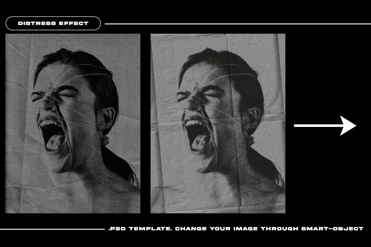 Distress effect - template psd, a Graphic by saintricchi
