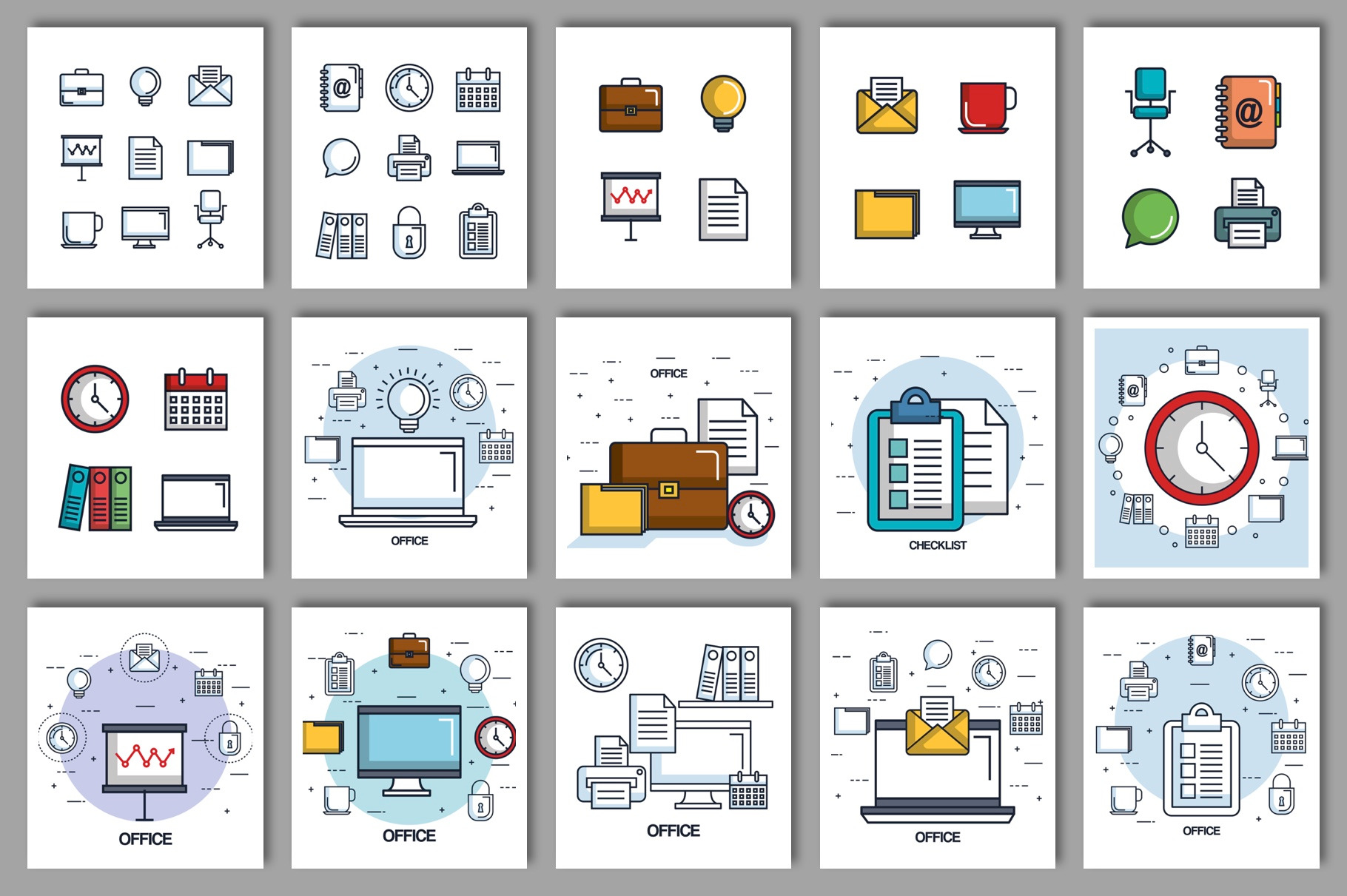 30 Office Vector Collection | Graphics ~ Creative Market