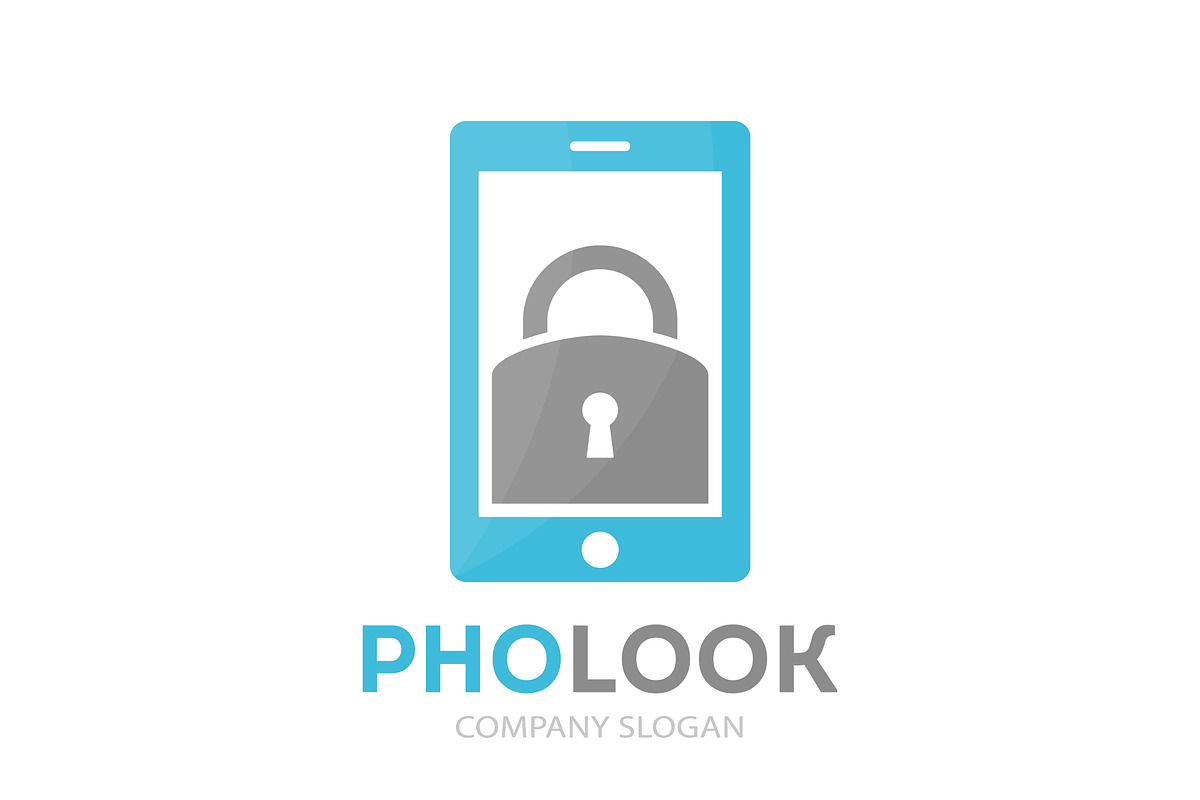 Lock and phone logo combination, a Branding & Logo Template by GraphiShop