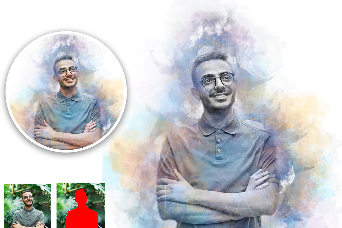 Real Watercolor Photoshop Action, an Action Add-On by Studio Retouch