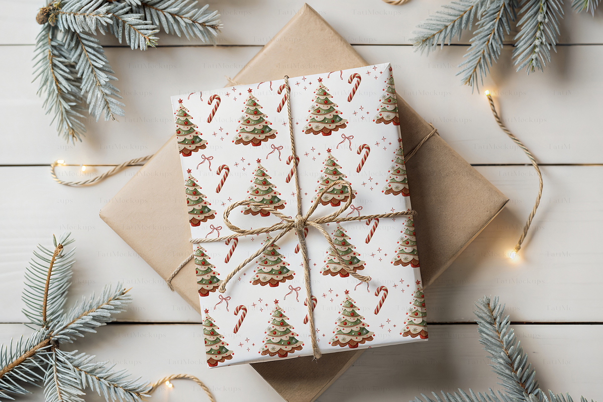 Gift Box Wrapper Paper Mockup, a Product Mockup by TatiMockup