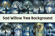 Sad Willow Tree Background, a Background Graphic by AdriOP