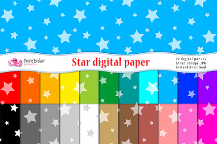 Star Digital Paper, a Pattern Graphic by PolpoDesign