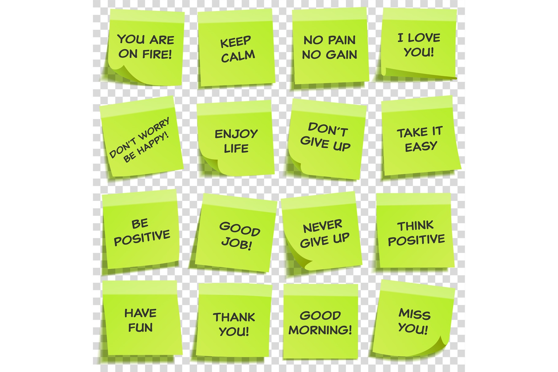 Sticky note with text and shadow, an Object Graphic by 32pixels
