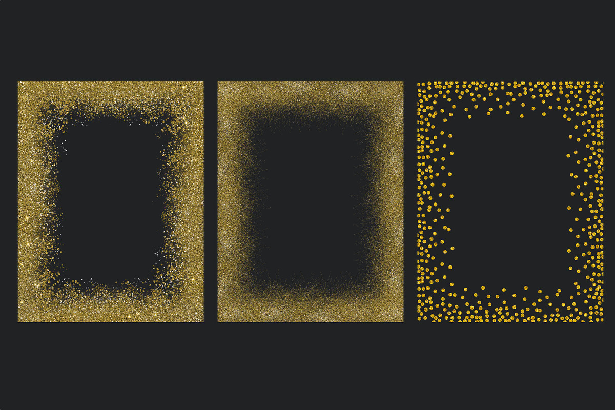 Gold glitter frames, an Object Graphic by Paper Farms | Creative Market