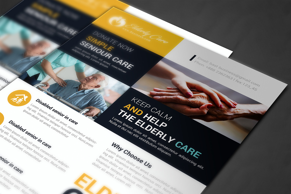 Elderly Care: Flyer Template, a Flyer Template by AfzaalGraphics