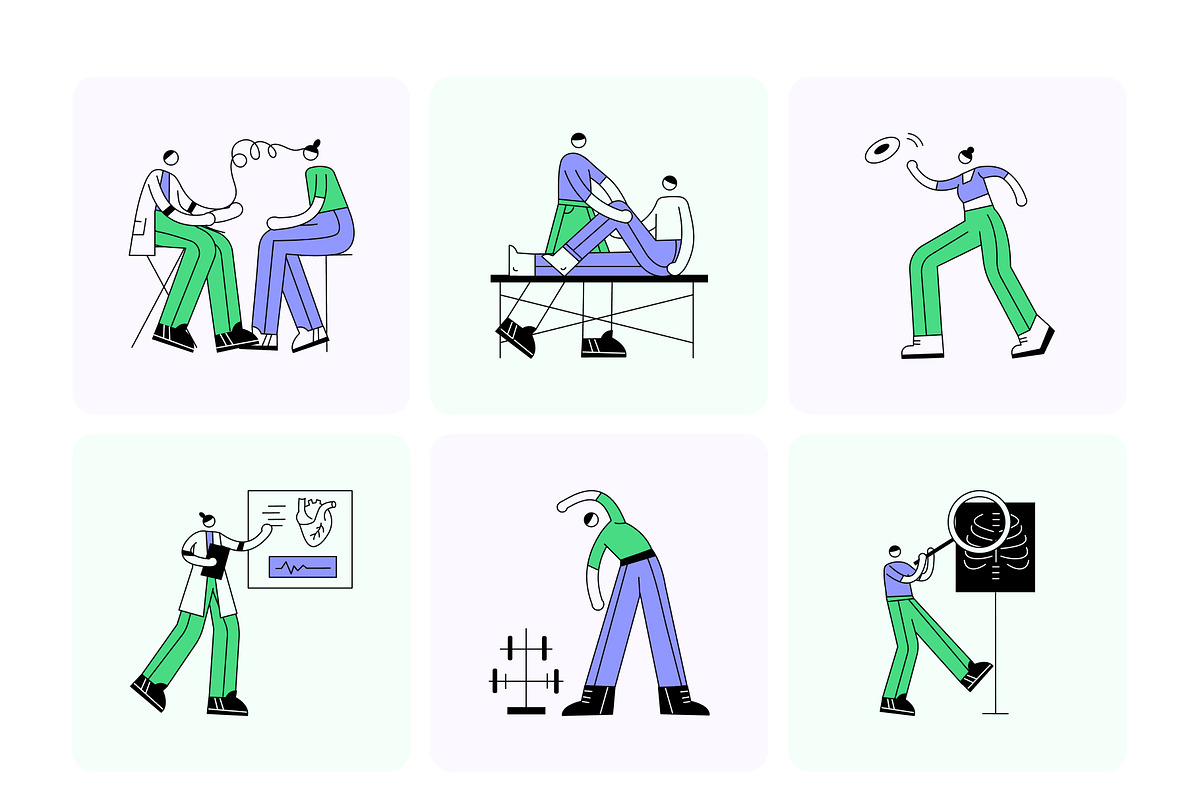 People and Places Illustration Set, a Person Illustration by Creative Stall