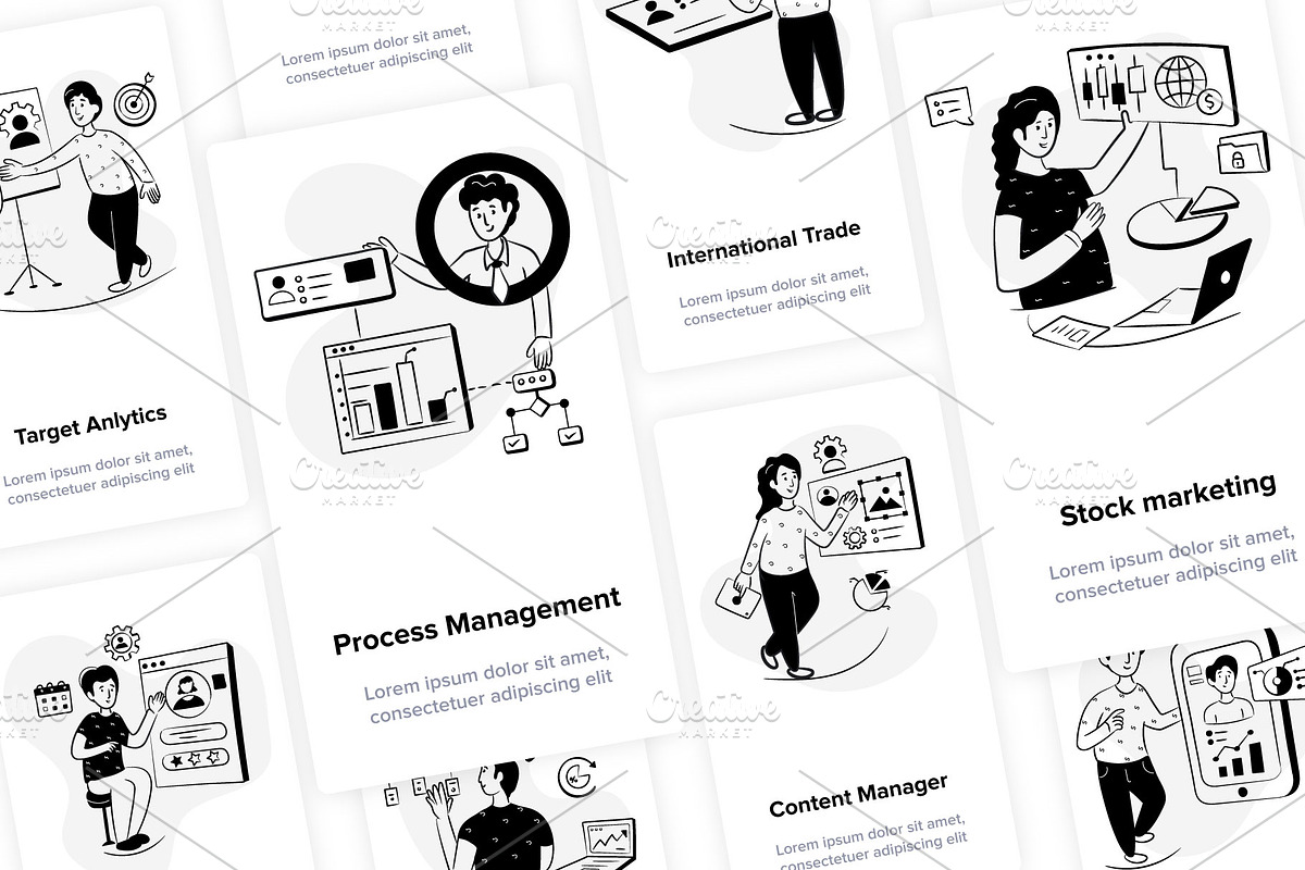 79 Hand Drawn Business Illustrations
