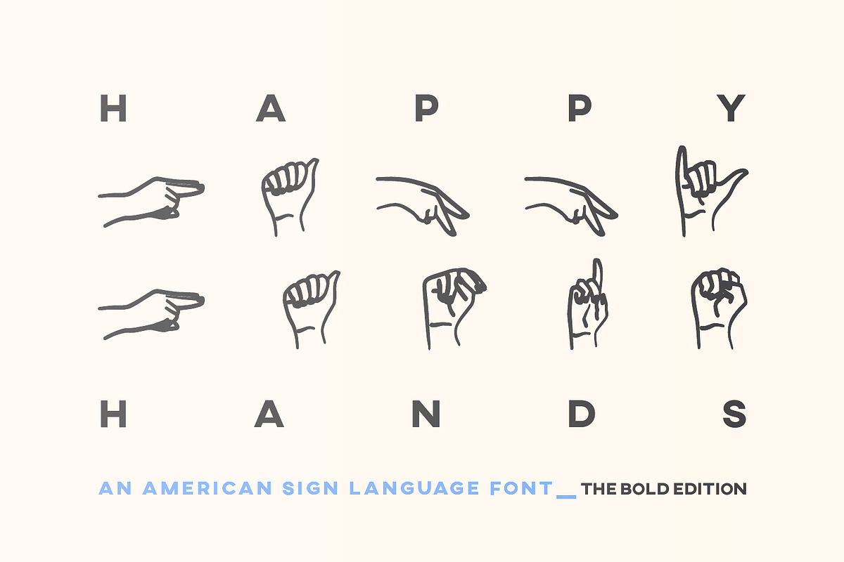 ASL Font American Sign Language Type, a Symbol Font by InkCloudDesign