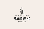 hand magic wand hipster vintage logo | Branding & Logo Templates ...