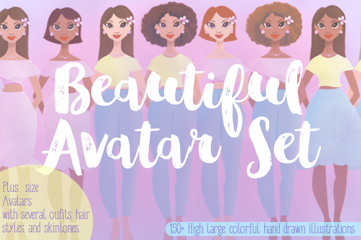 Beautiful Avatar Set, a Person Illustration by CosmicMedium | Creative ...