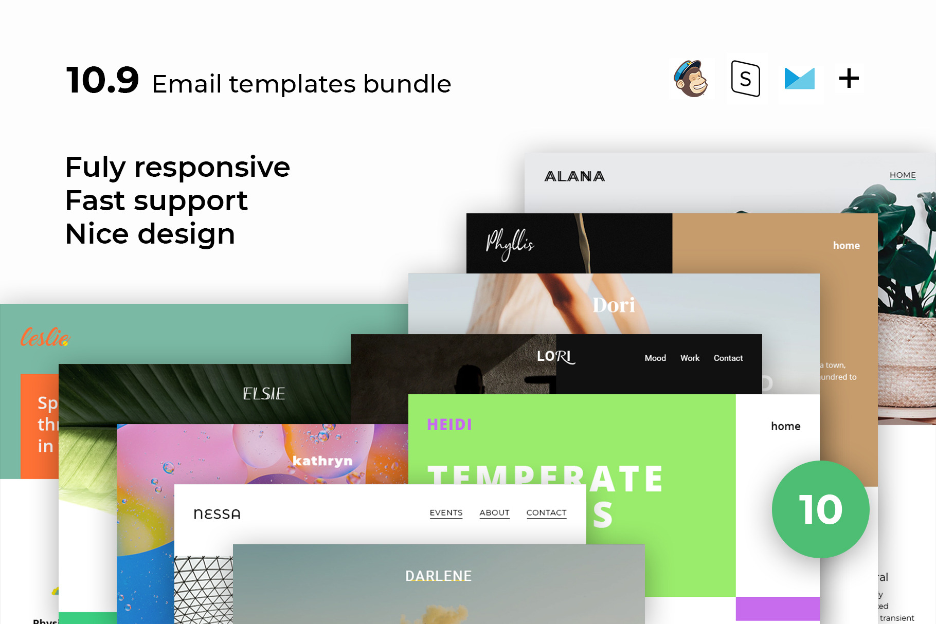 10 Email templates bundle IX, an Email Template by ThemesCode