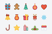20 Christmas Icons, an Outline Icon by Snitovets