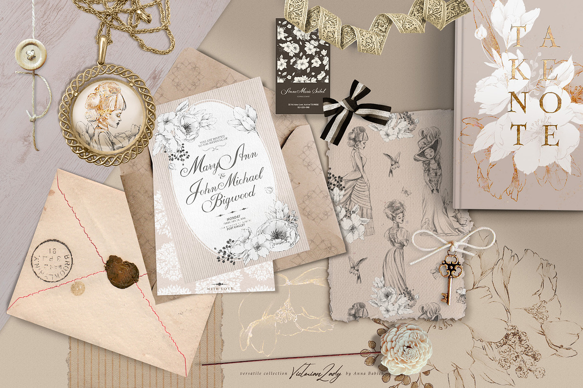 Victorian Lady Versatile Collection, a Decorative Illustration by Anna ...
