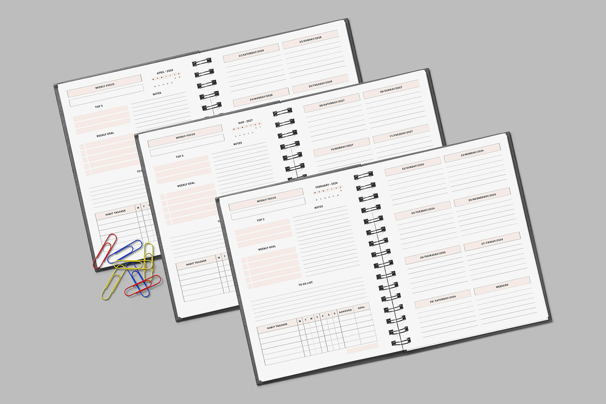 Ultimate Planner Bundle Pack 2026-28, a Stationery Template by Design Zone