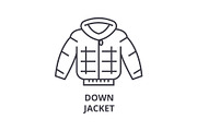 down jacket line icon, outline sign, linear symbol, vector, flat ...