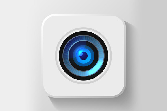 Blue Camera Lens Icon, a Wearable Device Mockup by in8finity