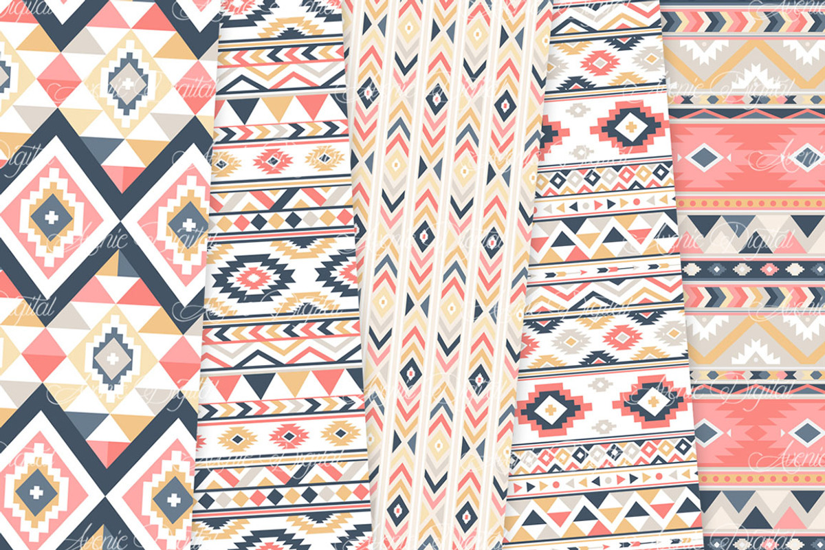 Classic Aztec Digital Paper, a Texture Graphic by Avenie Digital