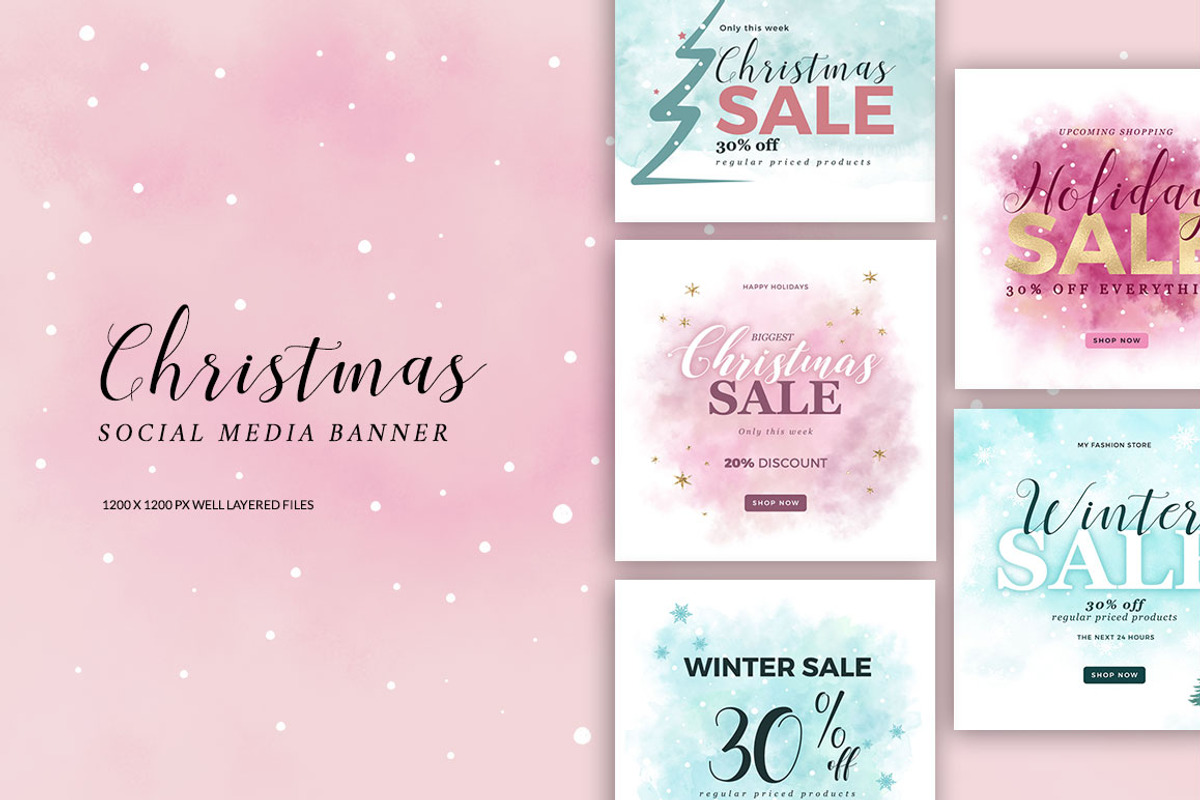 12 Christmas Social Media Banner, a Social Media Template by ...