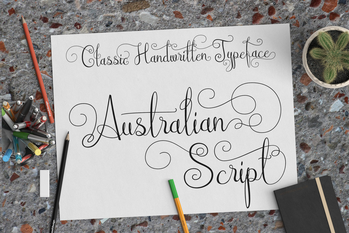 Australian Script, a Script Font by Royaltype
