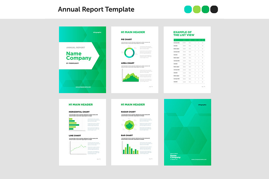 Modern annual report template, a Brochure Template by Di Bronzino