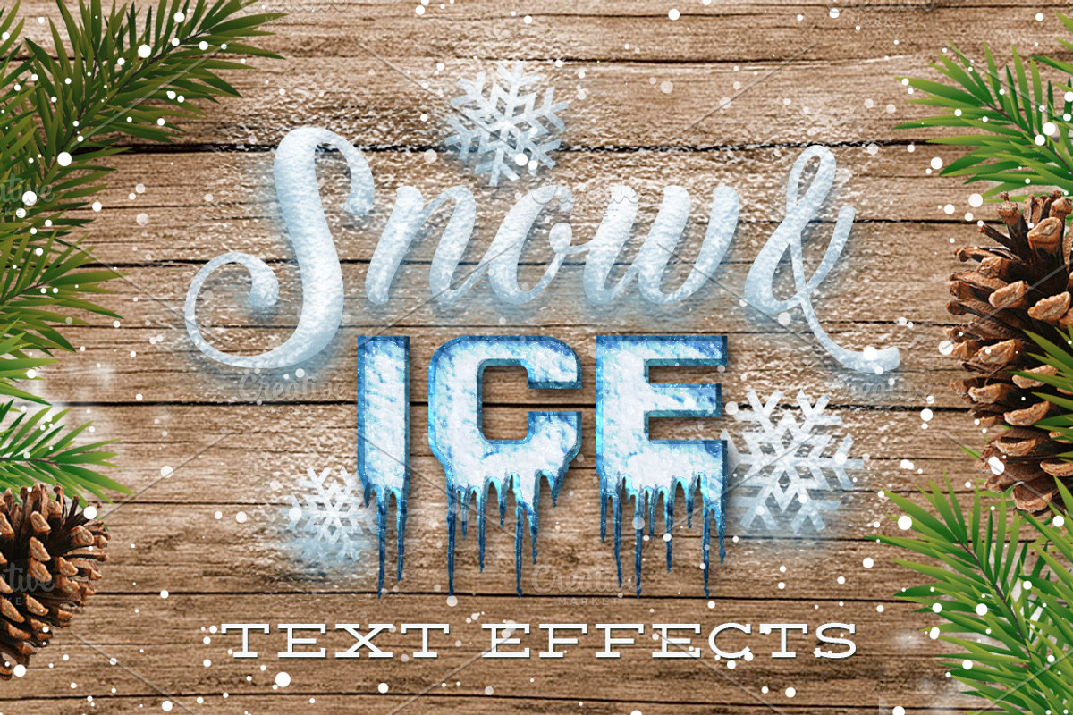 Snow & Ice Text Effects, a Layer Style Add-On by SkyvaraSupply