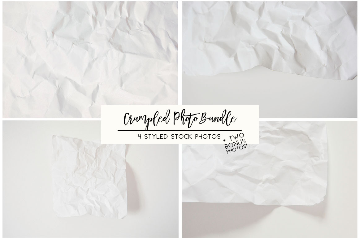 Crumpled Photo Bundle, a Mockup by Stitch & Shutter Stock
