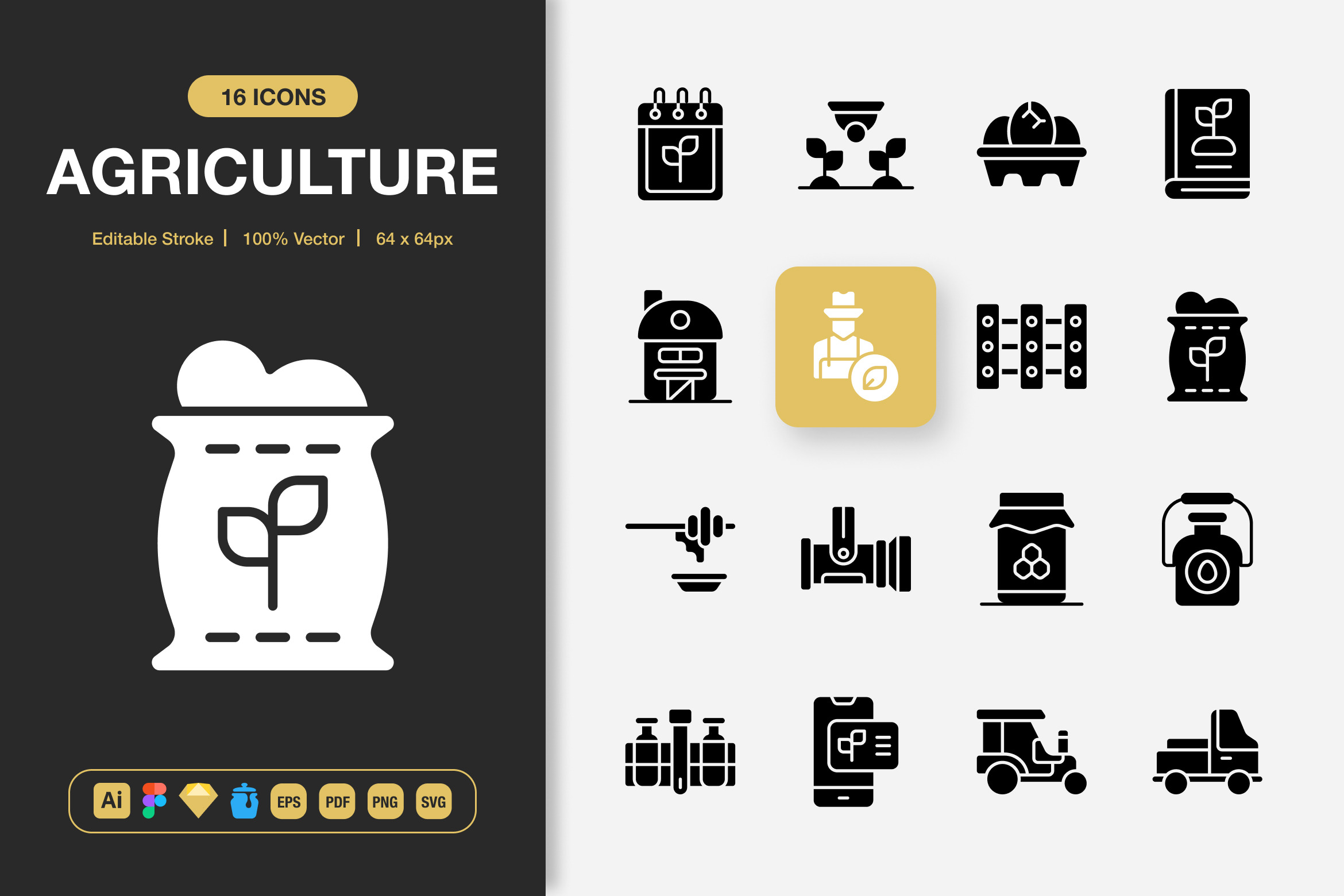 Agriculture Solid Icons, a Solid Icon by Spacepixel Creative