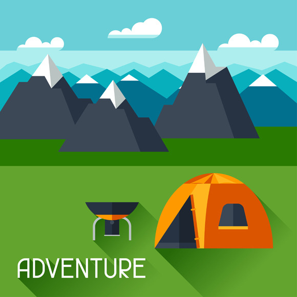 Backgrounds with landscape. | Flyer Templates ~ Creative Market