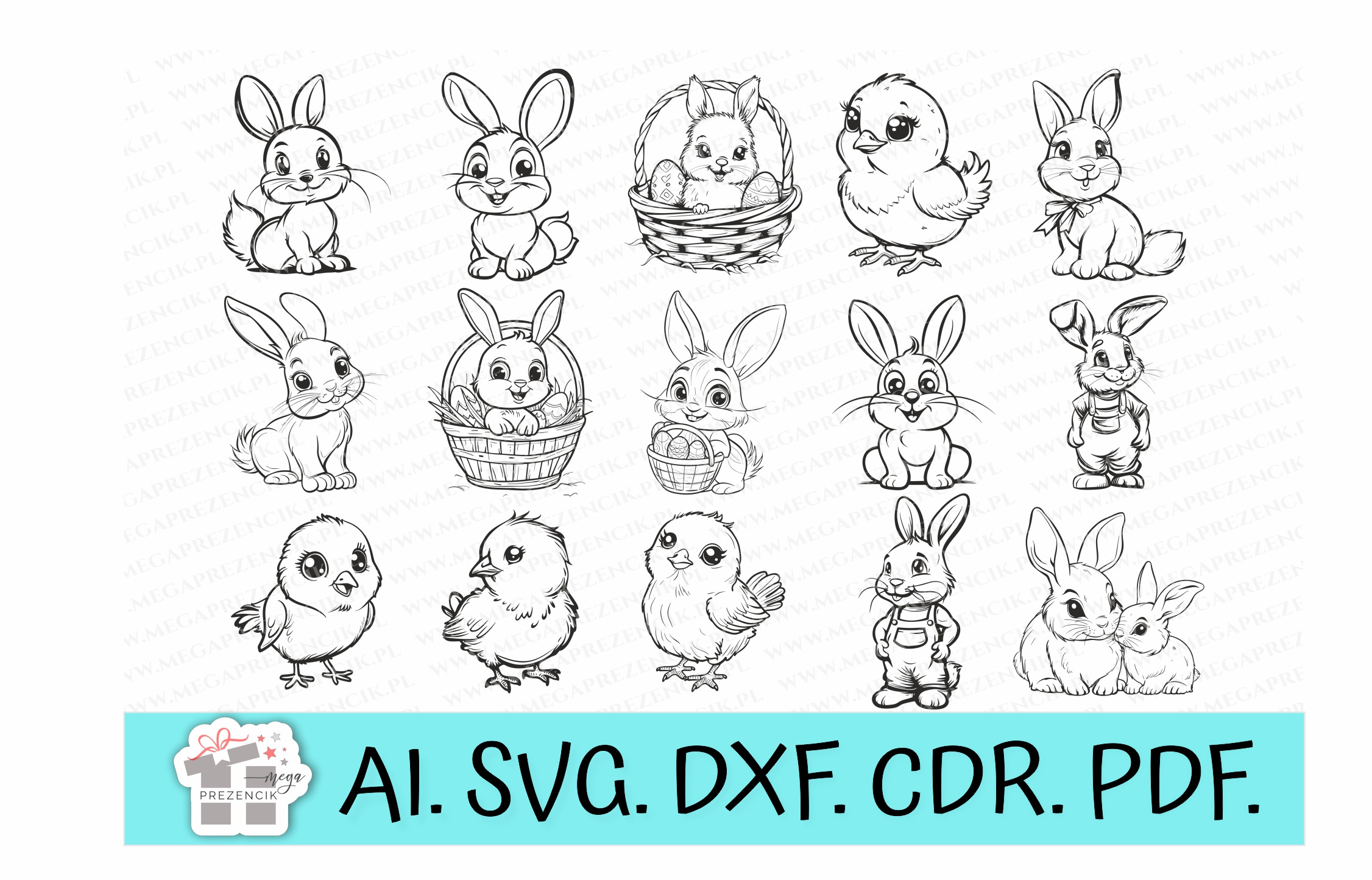 Easter bunny vector graphics svg | Creative Market