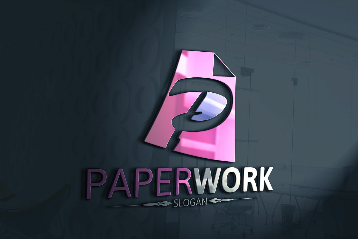 Paper Work Logo, a Branding & Logo Template by Josuf Media