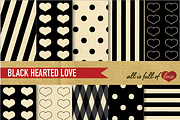 Black Backgrounds Retro Papers, a Pattern Graphic by All is full of Love