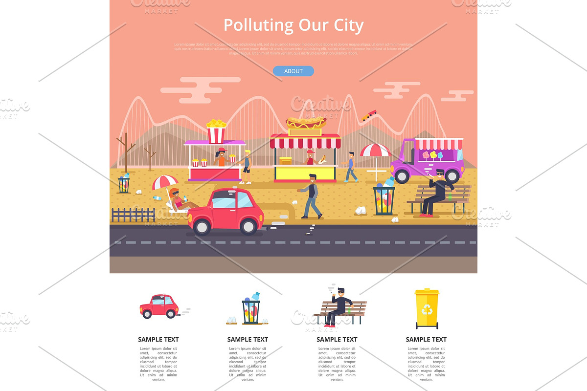 Polluting Our City Poster Vector, a Person Illustration by robuart ...