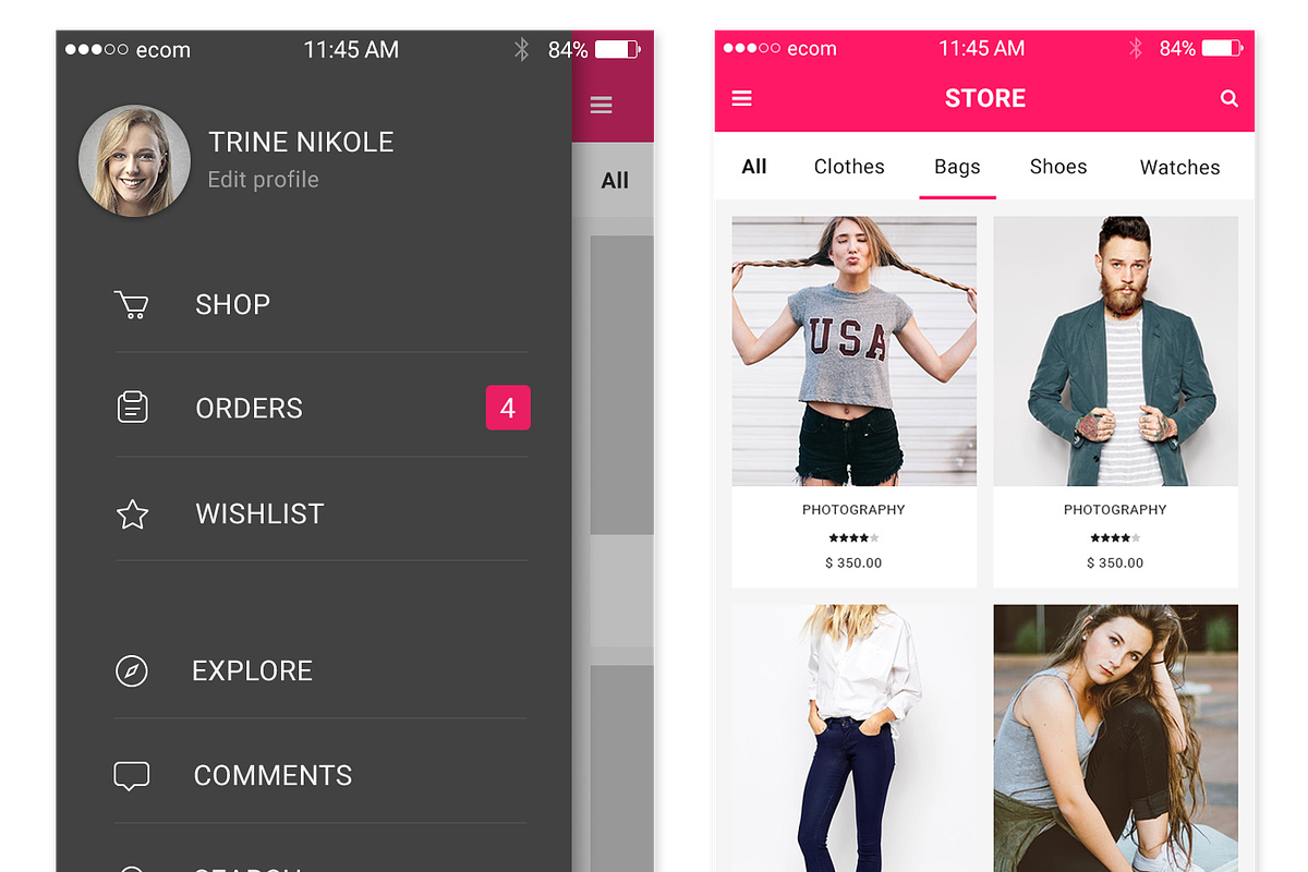 MyShop - Ecommerce App UI Kit (PSD), an UI Kit Template by themelove