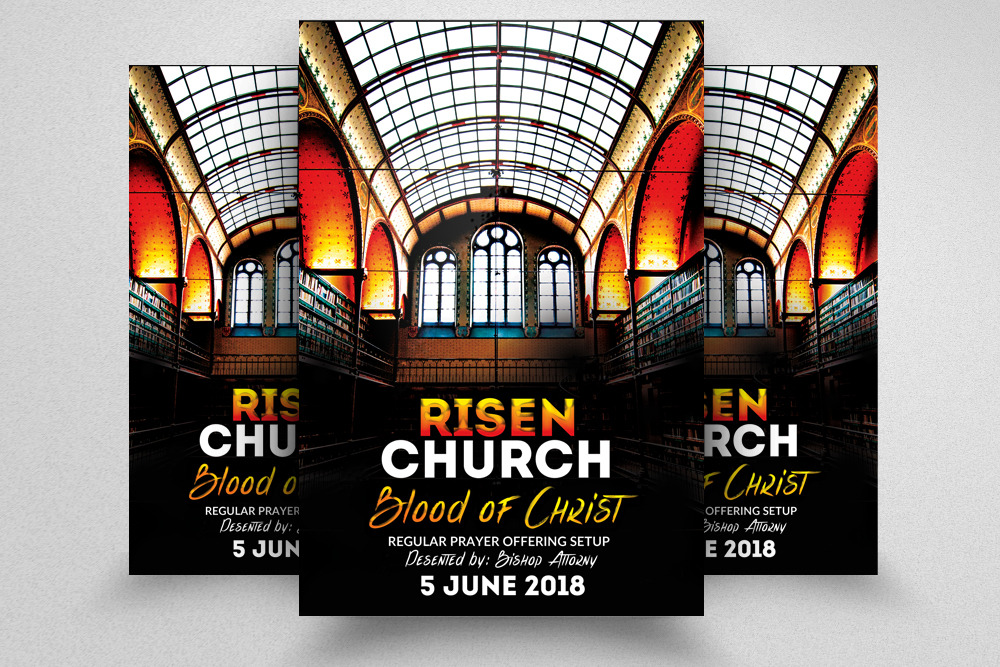 Risen Church Flyer Templates, a Flyer Template by Design Up
