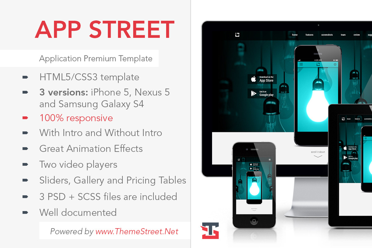 APP STREET - Application Template, an App Template by www.ThemeStreet.Net