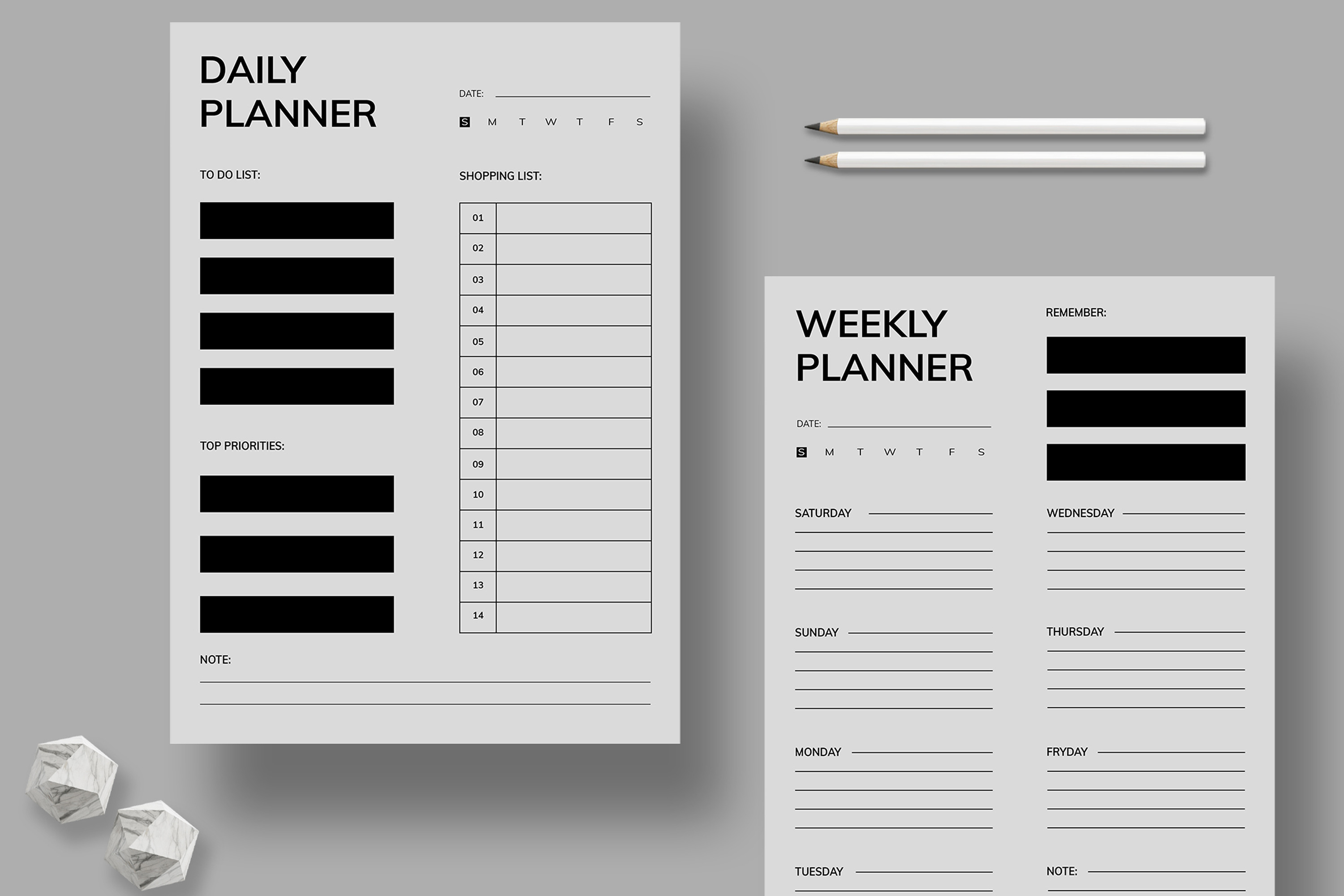 Daily And Weekly Planner Template