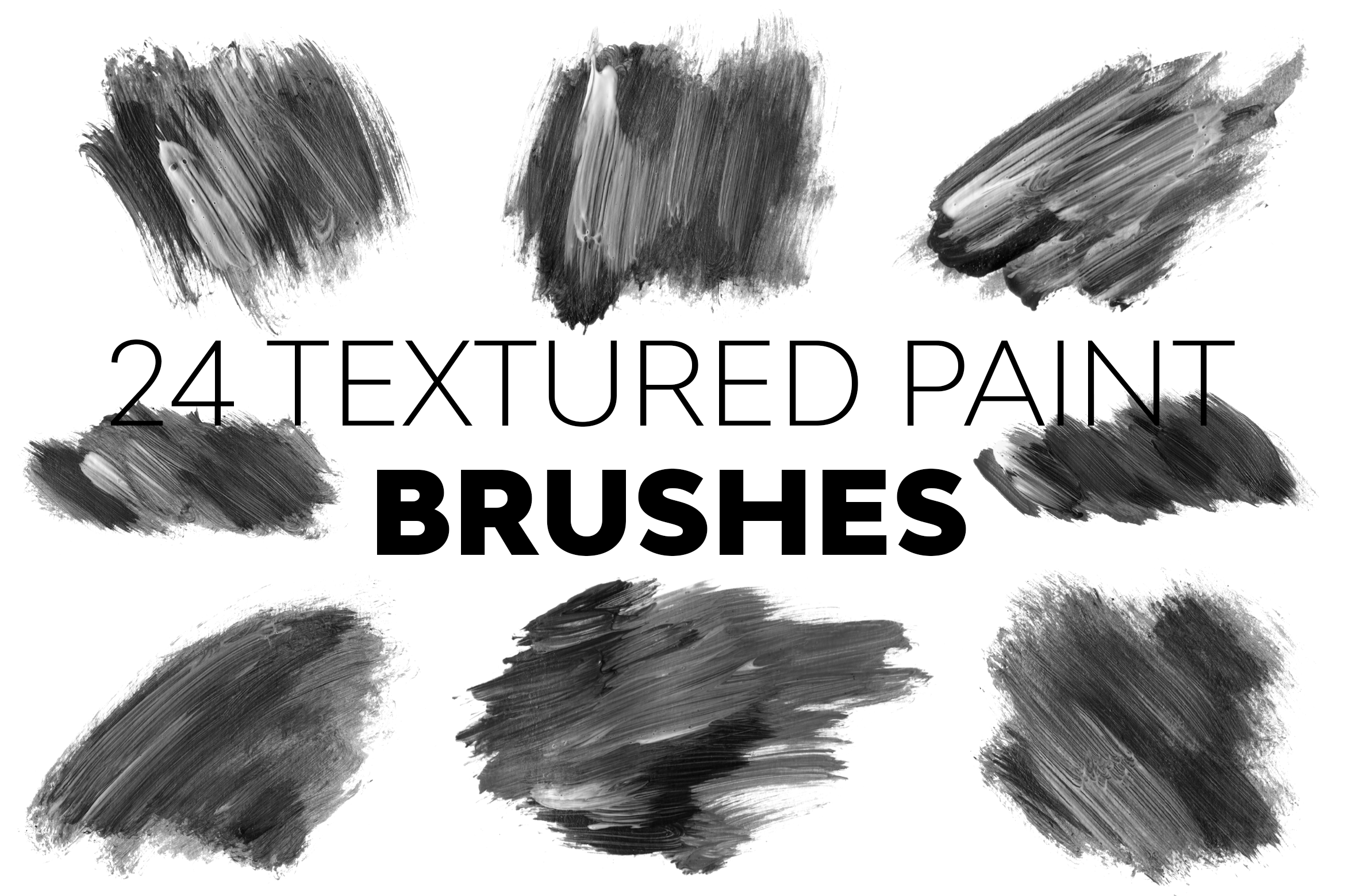 Textured Paint Brushes, a Brush Add-On by UnicDesign