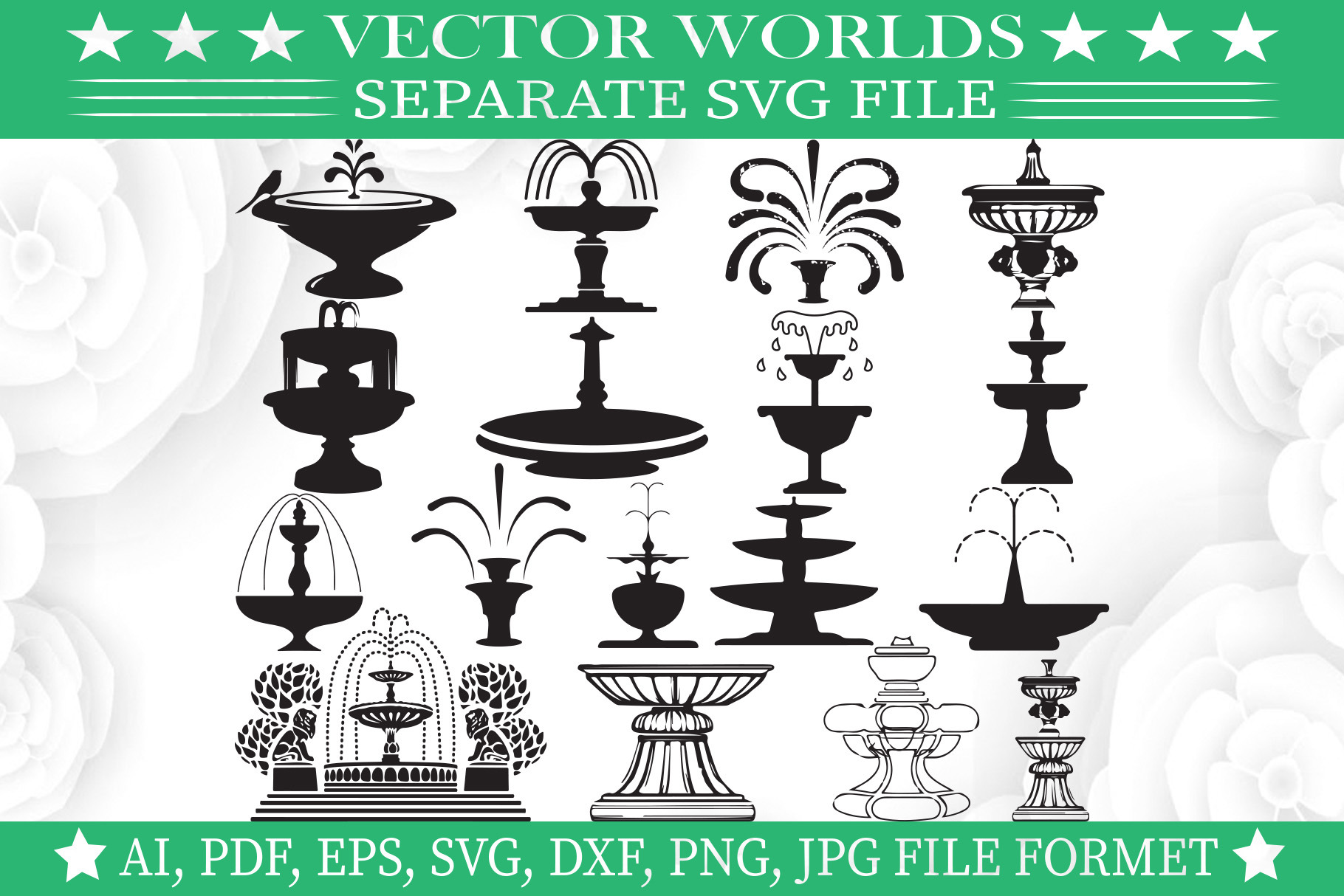 Fountain Svg, Water, Fountains Svg, an Object Graphic by VectorWorlds ...