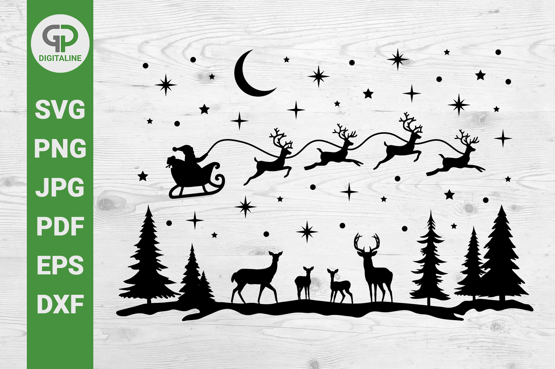 Flying Santa SVG Christmas Deer SVG | Creative Market