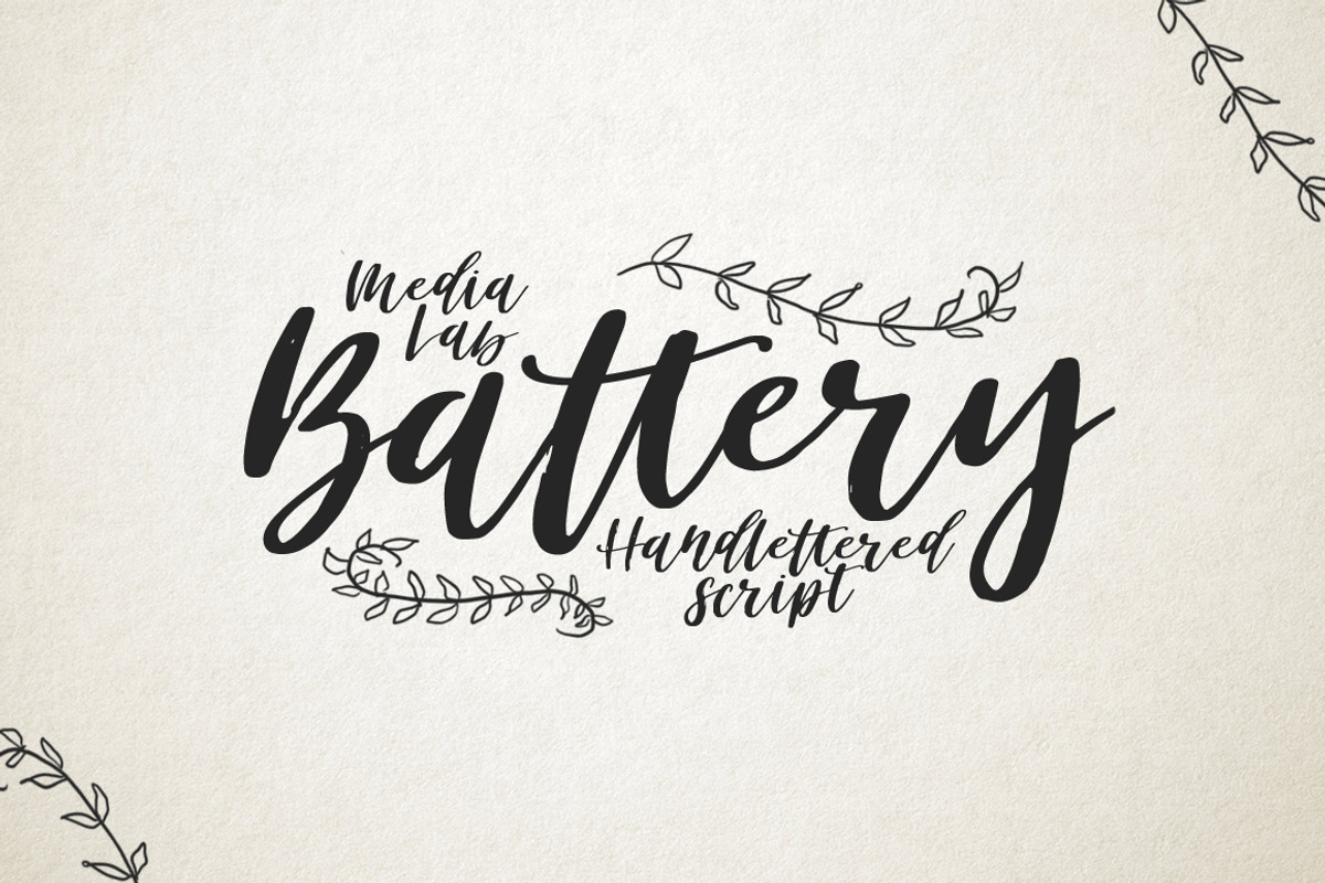 Battery Script, a Handwritten Font by supfonts