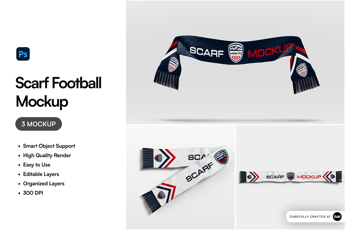 Scarf Football Mockup, a Merchandise Mockup by SLAB! Design