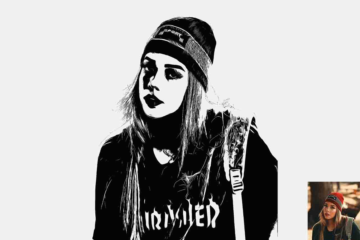 Vector Tracing Art Photoshop Action, an Action Add-On by Studio Retouch ...