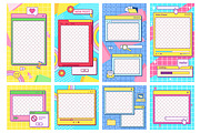 Retro UI post template. Cool 90s | Background Graphics ~ Creative Market
