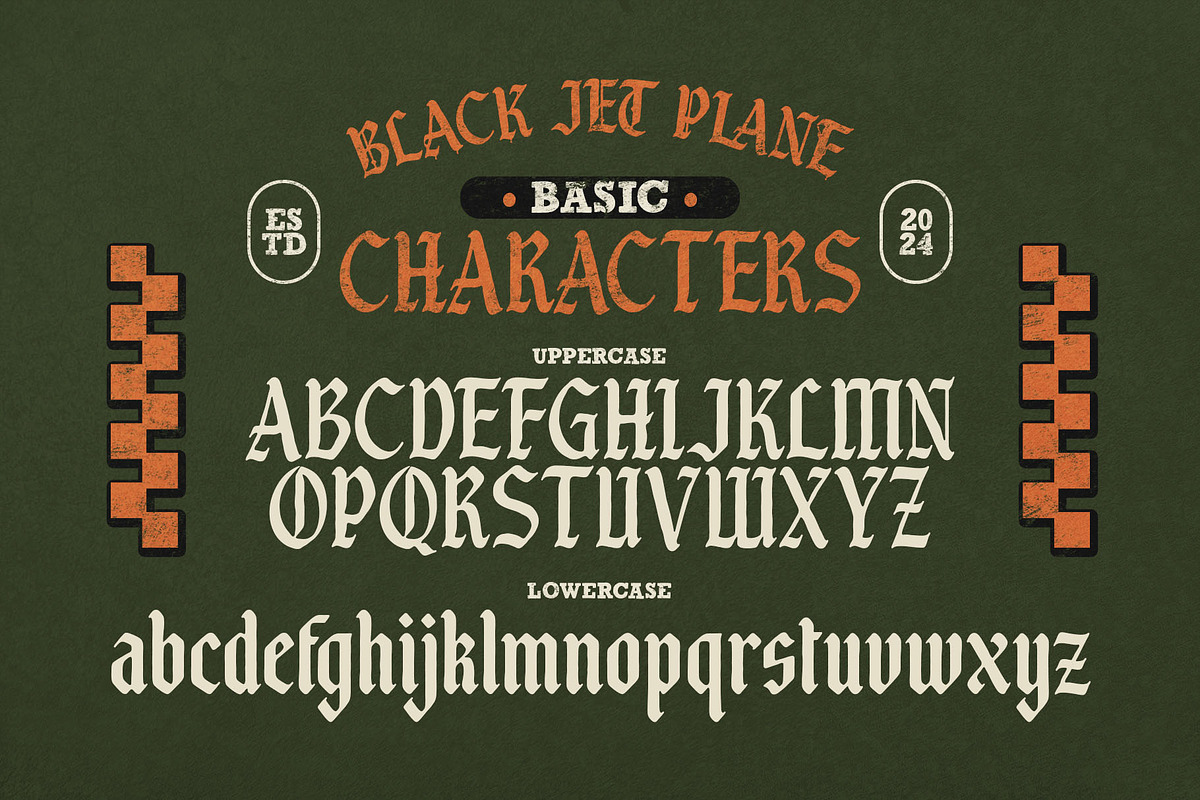 Black Jet Plane Typeface, a Blackletter Font by alit design