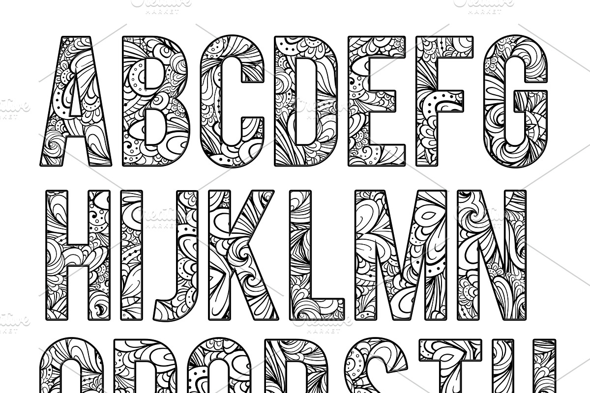 Coloring Letters of the Alphabet B2, an Object Graphic by Artistic Letters