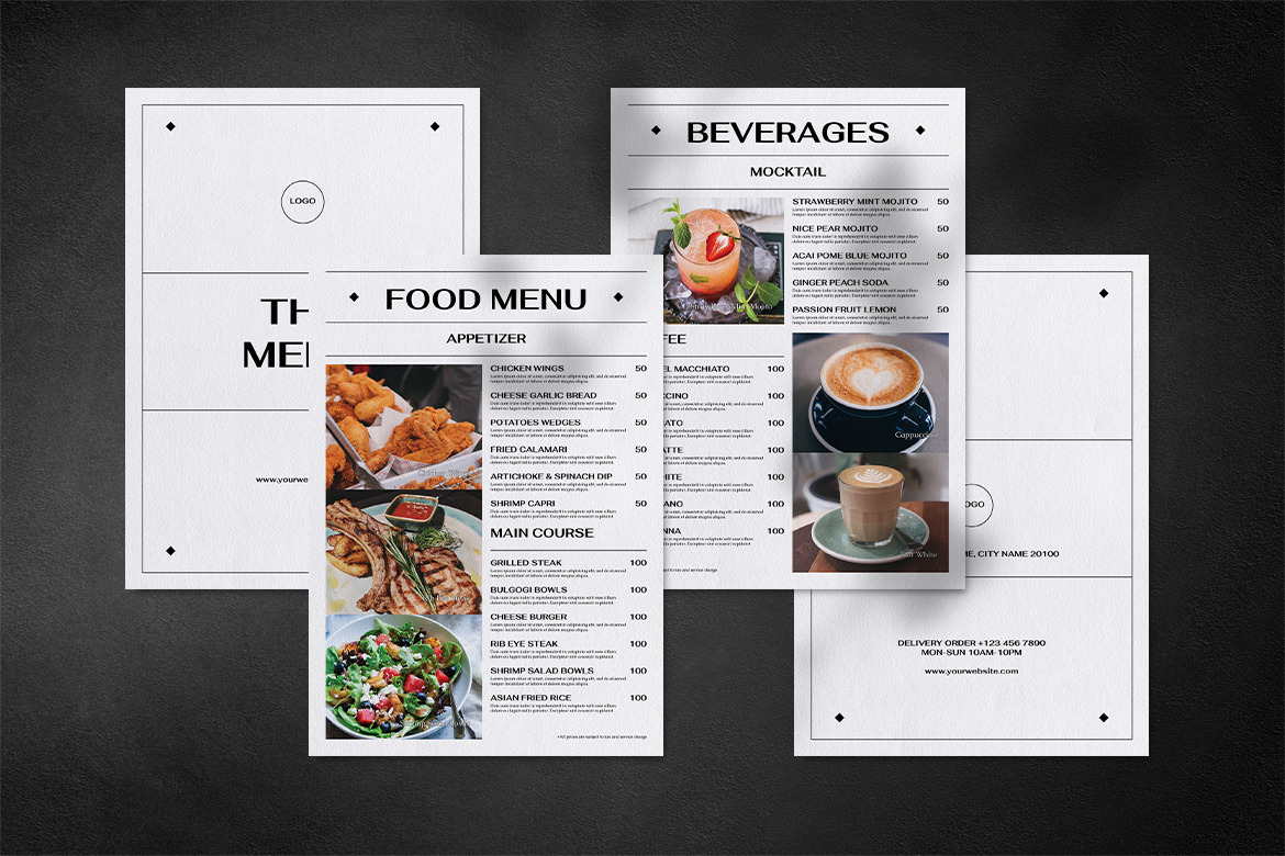 Minimalist Food Menu | Creative Market